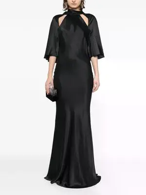 Michelle Mason Backless Gown - Black