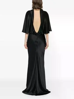 Michelle Mason Backless Gown - Black