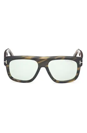 TOM FORD Icon 56mm Sunglasses - Brown W Amber/ Grey/ Green