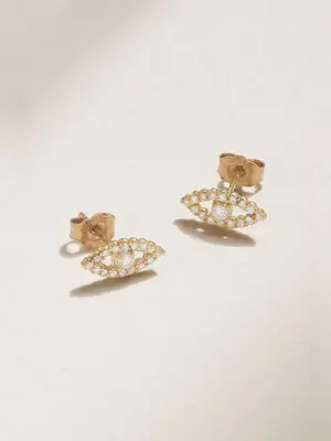 JENNIFER MEYER Evil Eye Mini 18-karat Diamond Earrings