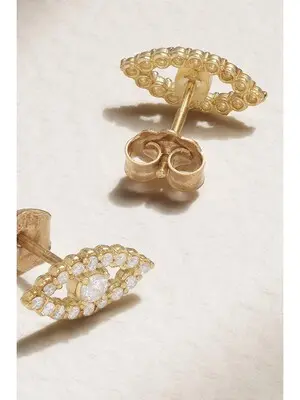 JENNIFER MEYER Evil Eye Mini 18-karat Diamond Earrings