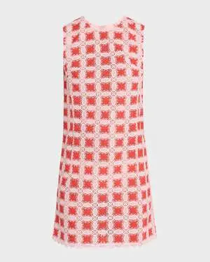 Giambattista Valli Crochet Knit Mini Dress In Rosered - 60% Off |  Editorialist