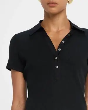 Veronica Beard Kearney Polo Shirt - Black