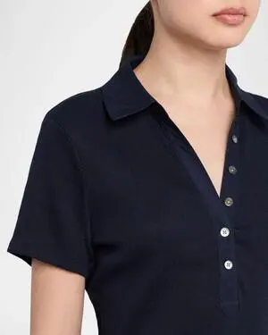 Veronica Beard Kearney Polo Shirt - Navy
