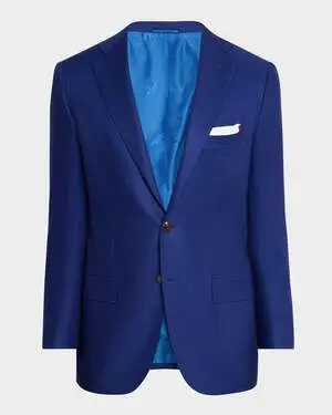 Kiton Solid Wool-cashmere Blazer - Blu
