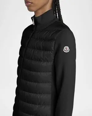 Moncler Padded Wool Cardigan - Black