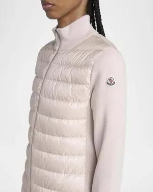 Moncler Padded Wool Cardigan - Light Pink