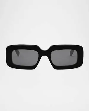 Celine Triomphe Rectangle Sunglasses - Shiny Blacksmoke