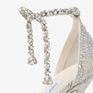 JIMMY CHOO Stevie 100 Crystal-embellished Pumps - Neutral