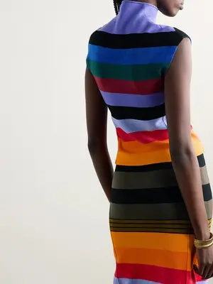 Christopher John Rogers Striped Wool-blend Turtleneck Tank