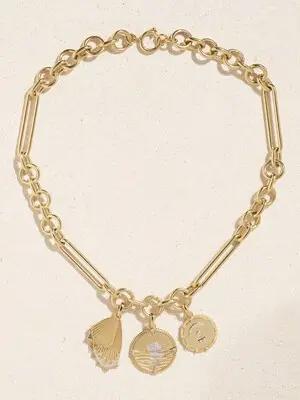 FOUNDRAE New Beginnings Wings & Pause 18-karat Diamond Necklace