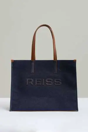 REISS Lola Canvas Logo Tote