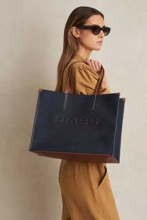 REISS Lola Canvas Logo Tote