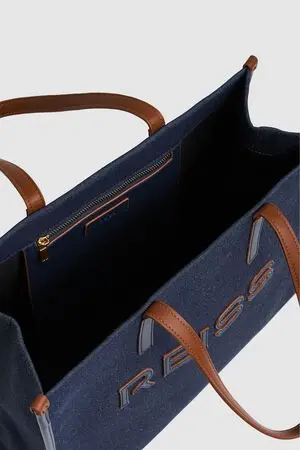 REISS Lola Canvas Logo Tote
