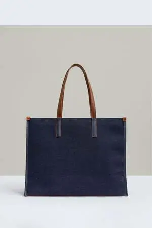 REISS Lola Canvas Logo Tote