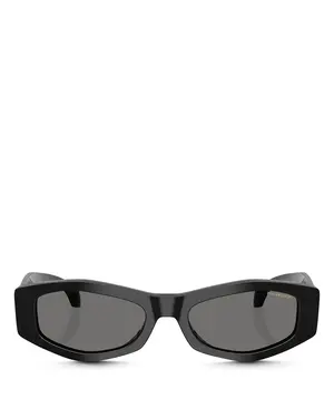 Versace Ve4487 Oval Sunglasses, 54mm - Black