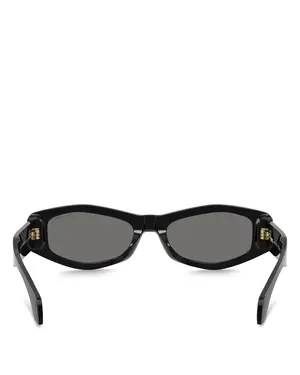 Versace Ve4487 Oval Sunglasses, 54mm - Black