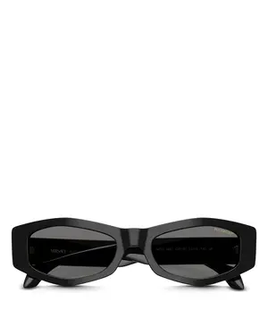 Versace Ve4487 Oval Sunglasses, 54mm - Black