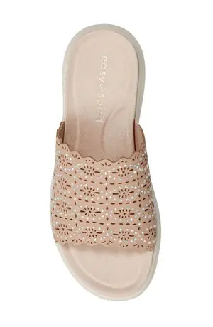 Easy Spirit Alora Studded Slide Sandal - Light Natural