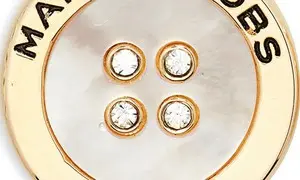 Marc Jacobs Button Crystal Embellished Stud Earrings - Gold/mop