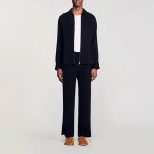 Sandro Pleated Shirt - Black