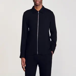 Sandro Pleated Shirt - Black