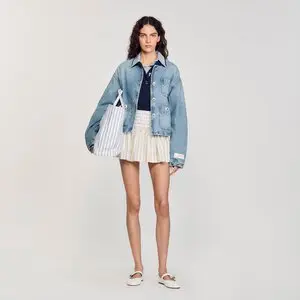 Sandro Faded Denim Jacket - Blue Jean