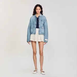 Sandro Faded Denim Jacket - Blue Jean