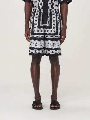 Versace Printed Chain Motif Relaxed Fit Shorts - Black
