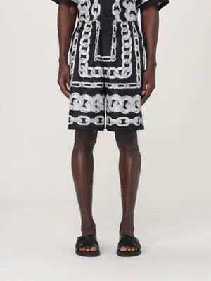 Versace Printed Chain Motif Relaxed Fit Shorts - Black