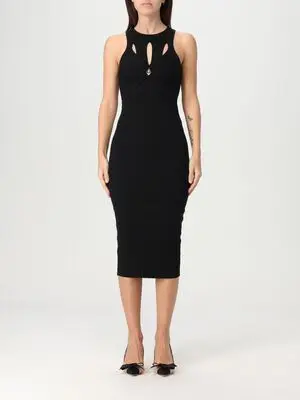 Elisabetta Franchi Ribbed Cut-out Midi Dress