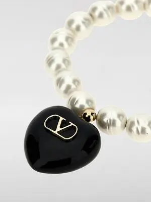 Valentino Garavani Pearl And Heart Charm Bracelet - White