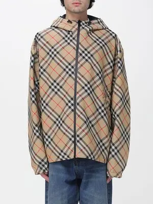 Burberry Checked Hooded Jacket - Sand