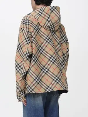 Burberry Checked Hooded Jacket - Sand