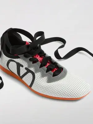 Valentino Garavani Perforated Leather Sneakers - White