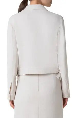 Akris Peer Crop Linen-blend Jacket