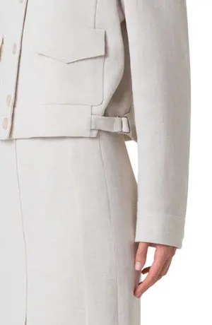 Akris Peer Crop Linen-blend Jacket