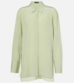 JOSEPH Bold Silk Crêpe Shirt - Green