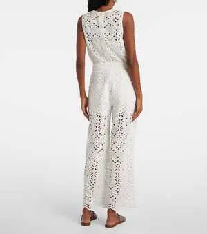 Veronica Beard Kemper Embroidered Wide-leg Pants