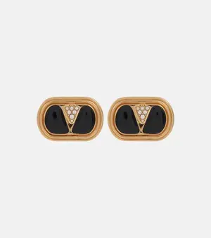 Valentino Garavani Ovalette Embellished Earrings - Gold