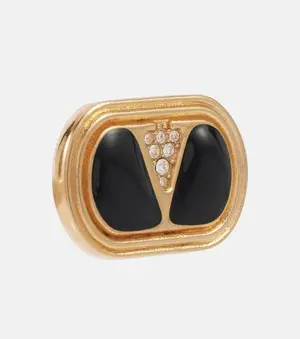 Valentino Garavani Ovalette Embellished Earrings - Gold