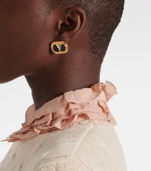 Valentino Garavani Ovalette Embellished Earrings - Gold