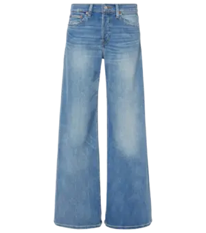 RE/DONE Cotton Stretch Mid-rise Wide-leg Jeans - Blue