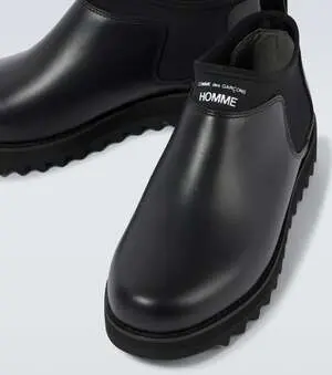 Comme Des Garçons Homme Logo Leather Boots
