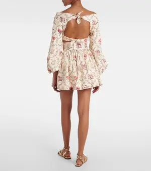 Agua Bendita Floral Linen Top