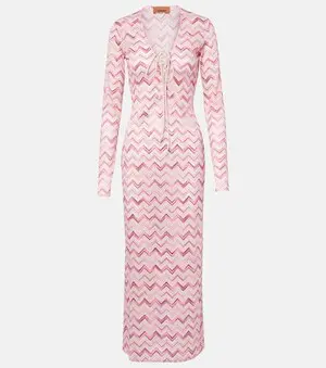 Missoni Lamé Midi Dress - Pink