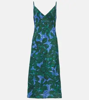 Dries Van Noten Printed Silk Slip Dress