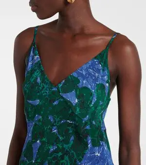 Dries Van Noten Printed Silk Slip Dress