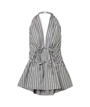 Dries Van Noten Striped Halterneck Cotton Top