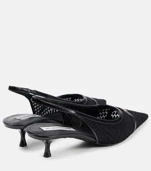 Victoria Beckham Leather-trimmed Mesh Slingback Pumps